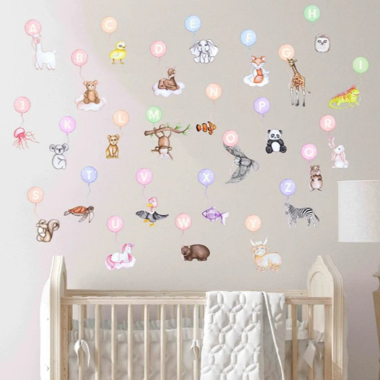 "Polka Prints" - Animal Alphabet Wall Decal – Little Loves Baby Boutique